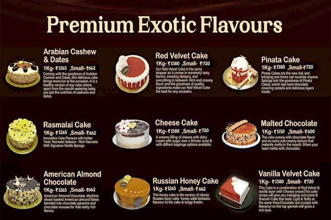 Menu of Just Bake, Yelahanka, Bangalore