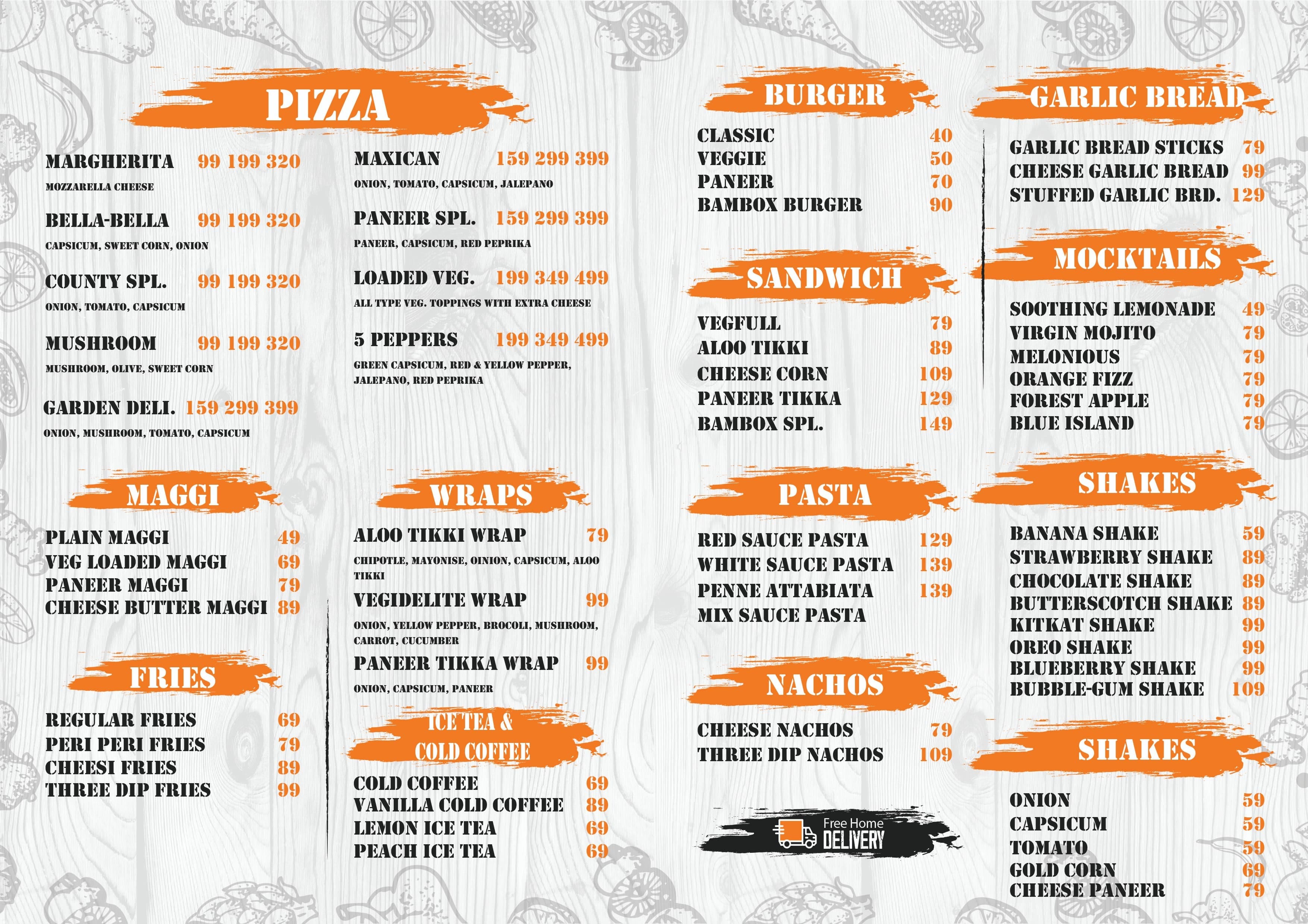 Menu of Pizza Oven, Gillco Valley, Mohali