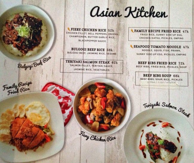 Menu at The Twig Cafe, Jakarta