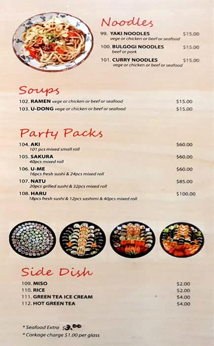 Menu At Moons Sushi Dulwich Hill Shop 9