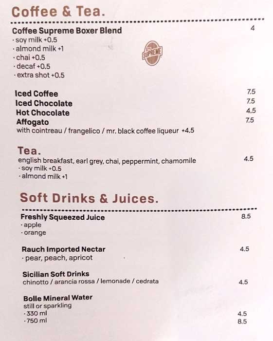 Menu at enoteca tre bicchieri pub & bar, Carlton North