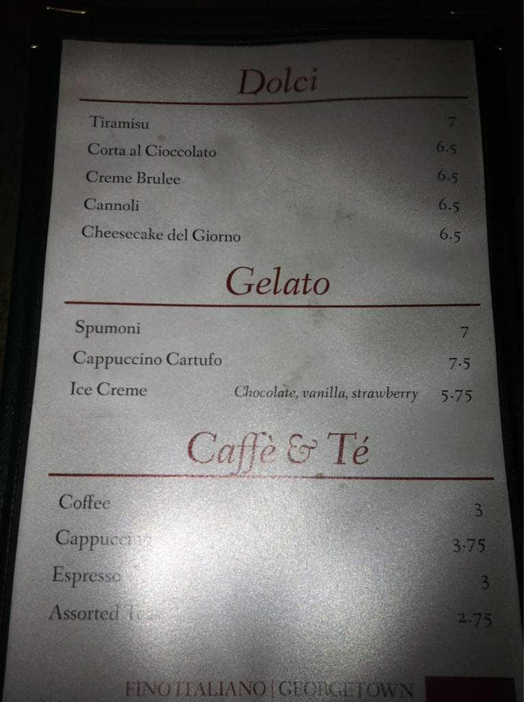 Fino Ristorante Italiano Menu, Menu for Fino Ristorante Italiano ...