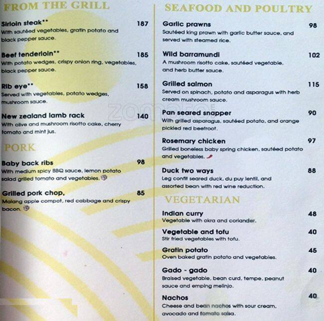 Menu at Bamboo Cafe, Kuta Selatan