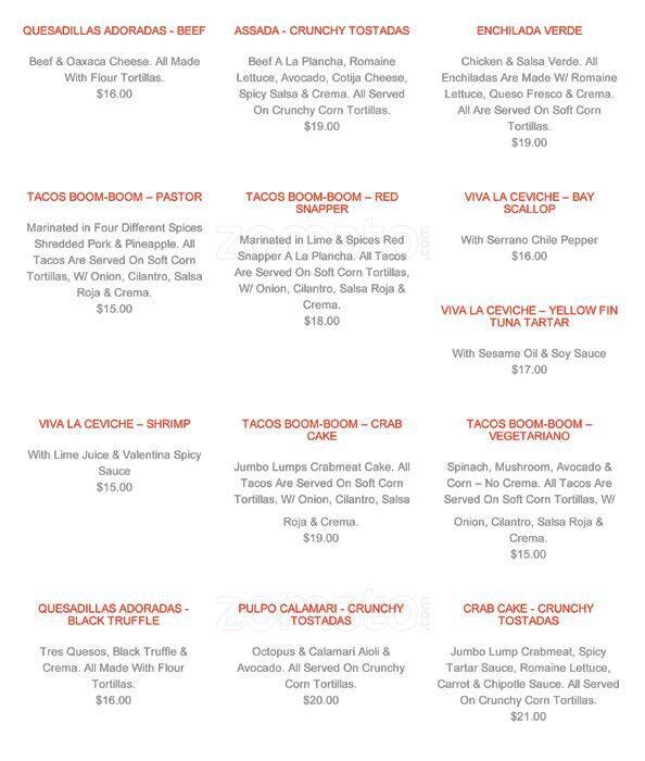 Menu at Gina Mexicana pub & bar, West New York, 145 E 61st St
