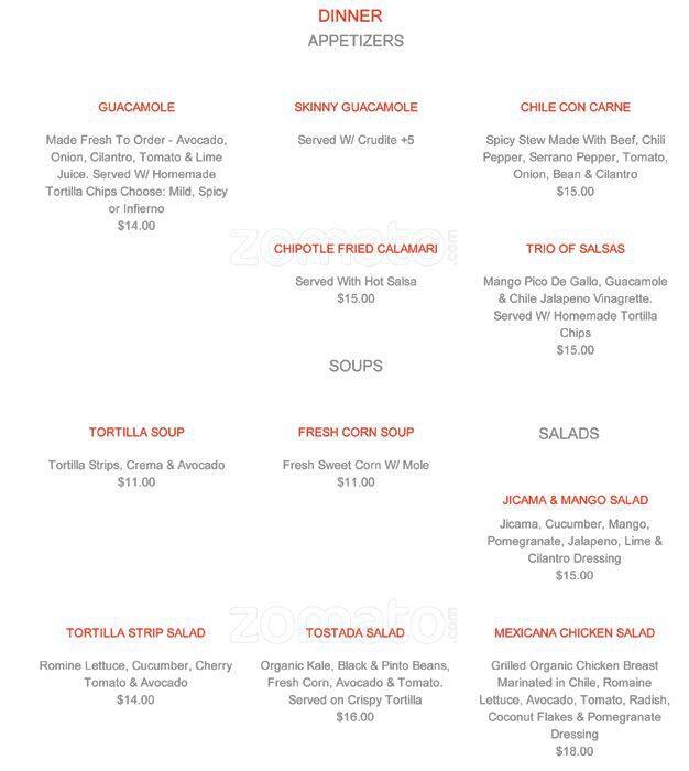 Menu at Gina Mexicana pub & bar, West New York, 145 E 61st St