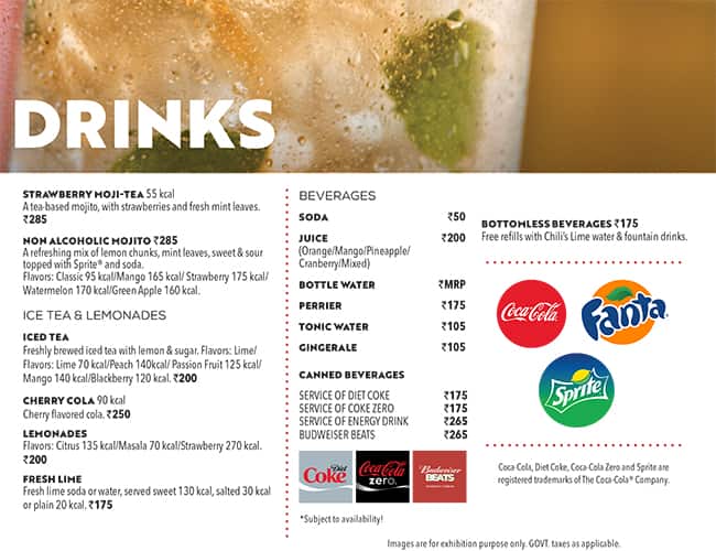 Chili's bar menu store