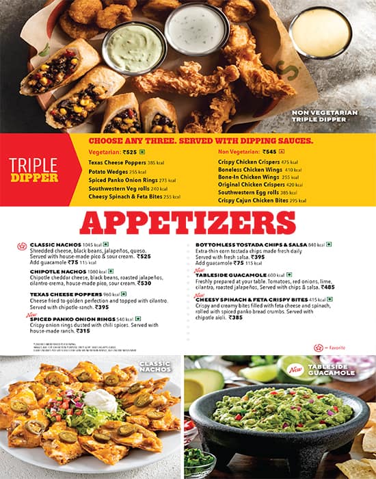 Menu of Chili s Grill Bar Connaught Place New Delhi