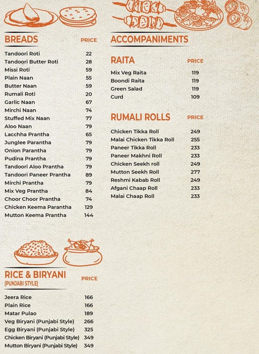 Menu at Khadak Singh Da Dhaba, Gurugram, G-18