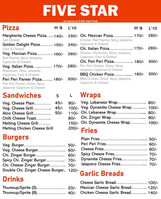 Menu of 5 Star Bake, Mira Road, Mumbai