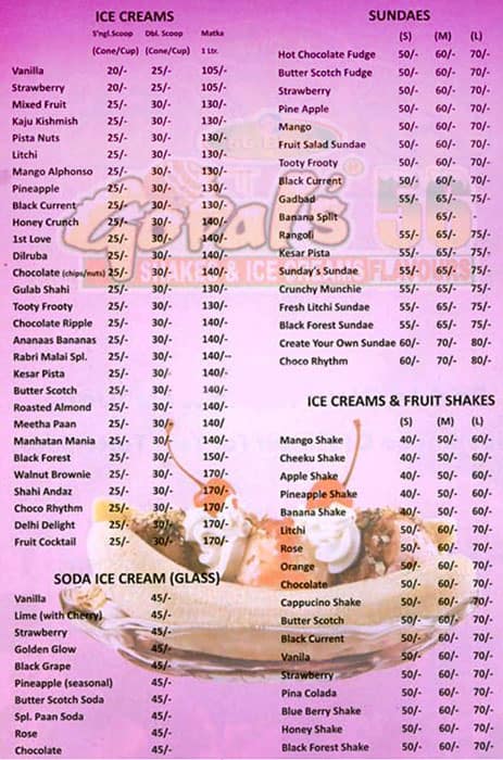 Menu of Cream Bell - Gopal Ice Cream, Castle Mill, Thane West, Thane