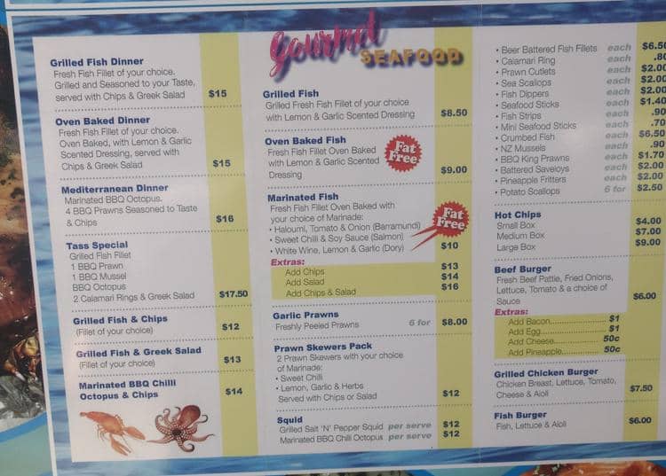 Menu at Alexandria Seafood fast food, Alexandria, 196 Mitchell Rd
