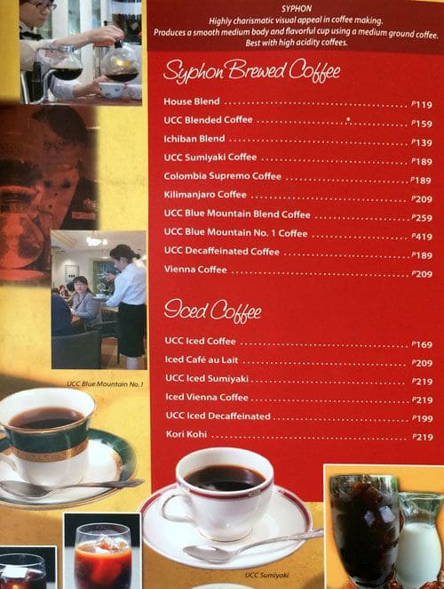 Menu at UCC Cafe Terrace, Cebu City, 2 Archbishop Reyes Ave