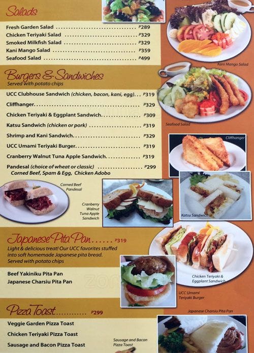 Menu at UCC Cafe Terrace, Cebu City, 2 Archbishop Reyes Ave