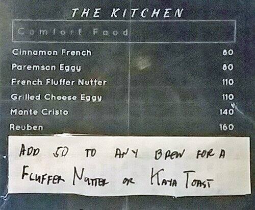 Menu at The Warrior Poet Art Community cafe, Quezon City