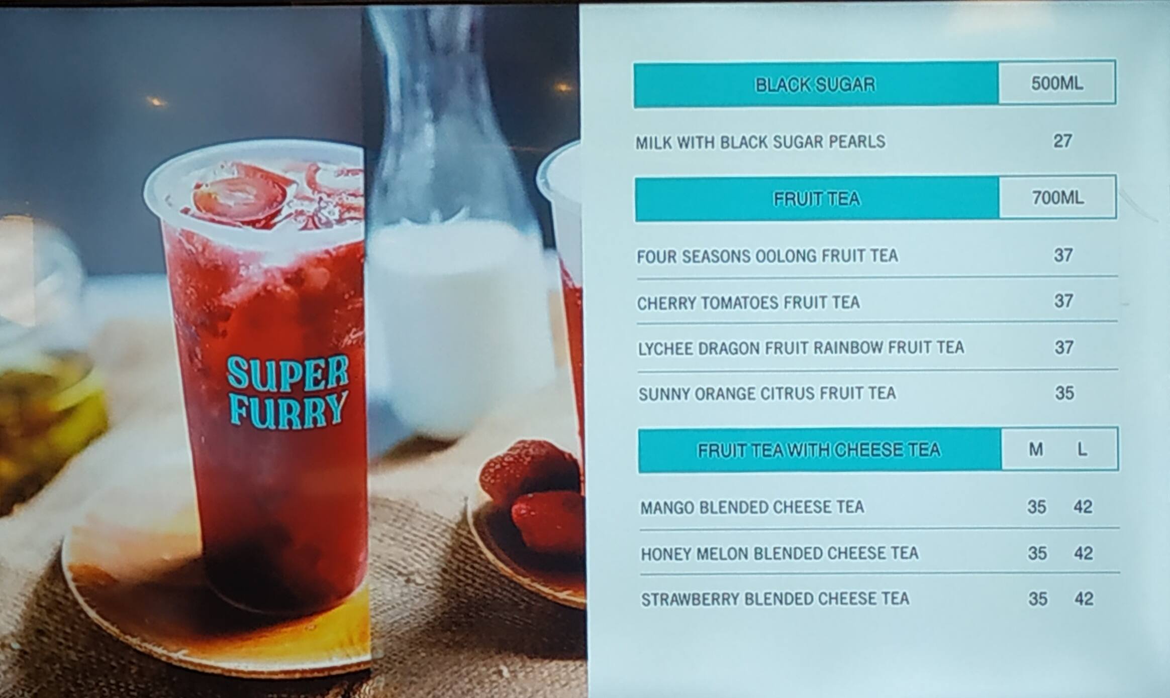 Menu at Super Furry, Jakarta