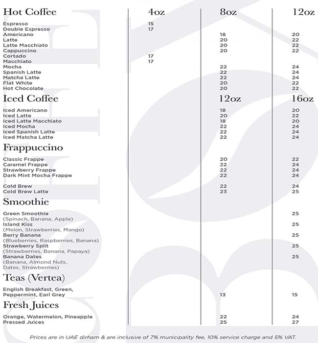 Menu of Coffee Box, Jumeirah Lake Towers (JLT), Dubai