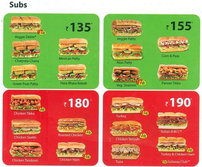 Subway Menu, Menu for Subway, Majiwada, Thane West, Mumbai - Zomato