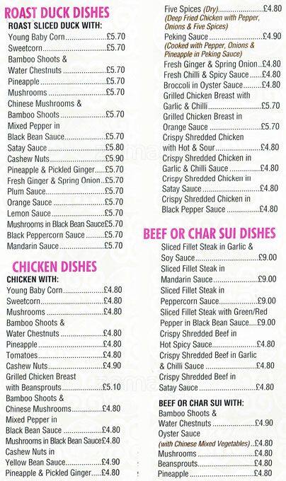 Menu at Food Village Chinese Takeaway fast food, Edinburgh