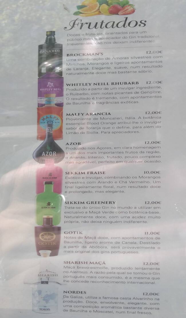 Menu at Mauricio's Coffee House, Odivelas