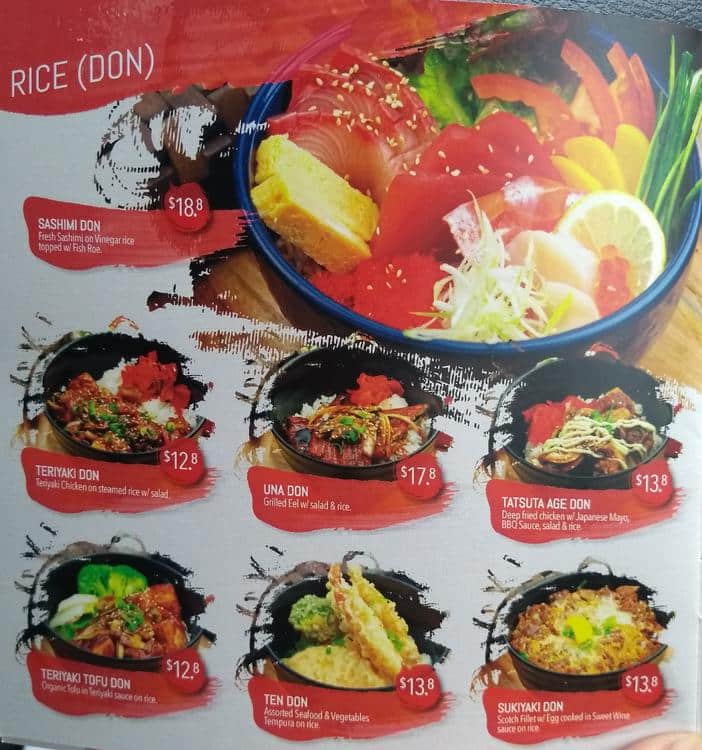 Menu at Momoco Sushi restaurant, Heidelberg