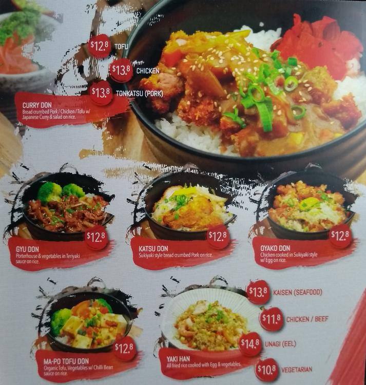 Menu at Momoco Sushi restaurant, Heidelberg