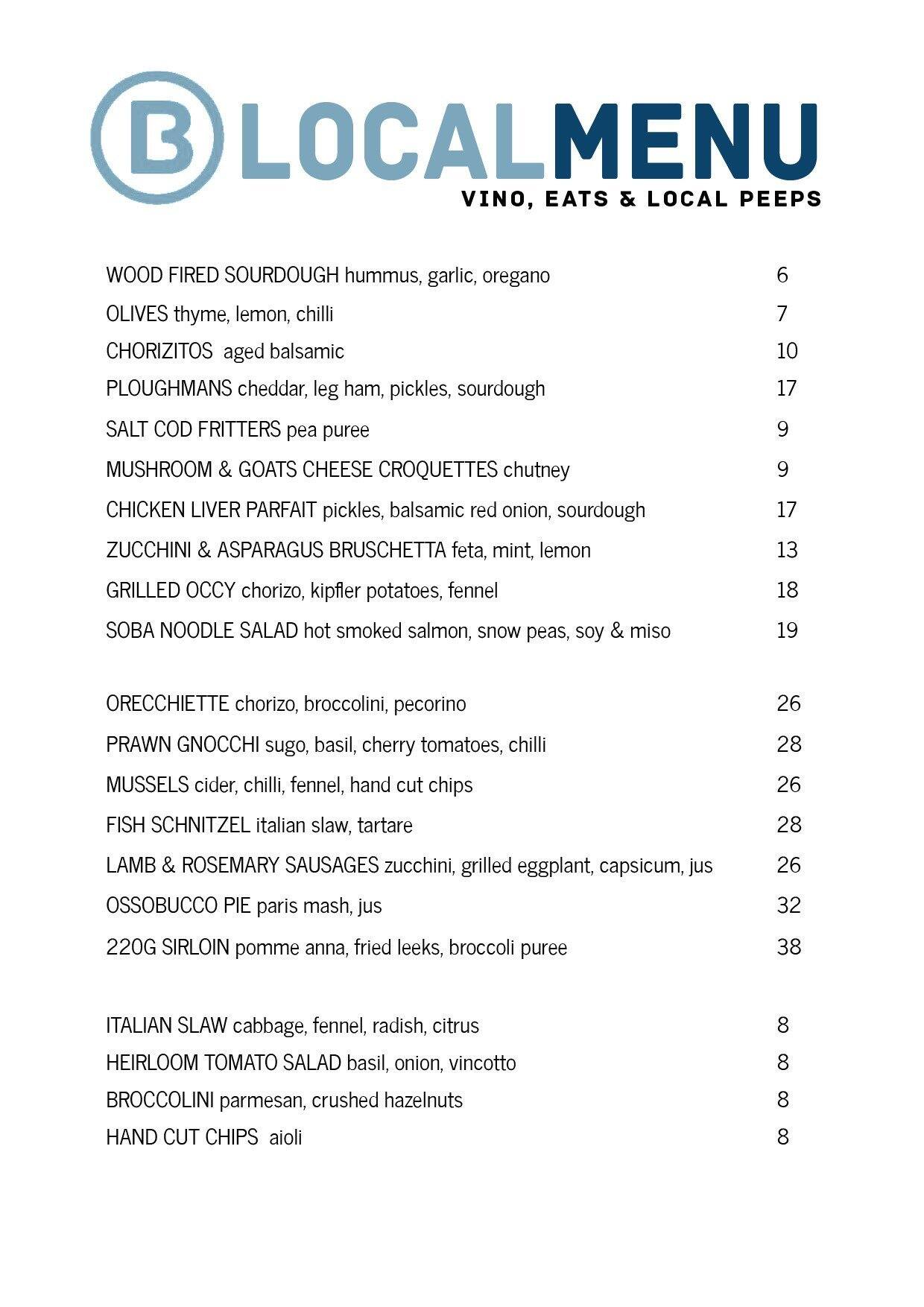 Menu at Beaufort Tavern pub & bar, Highgate, 484 Beaufort St