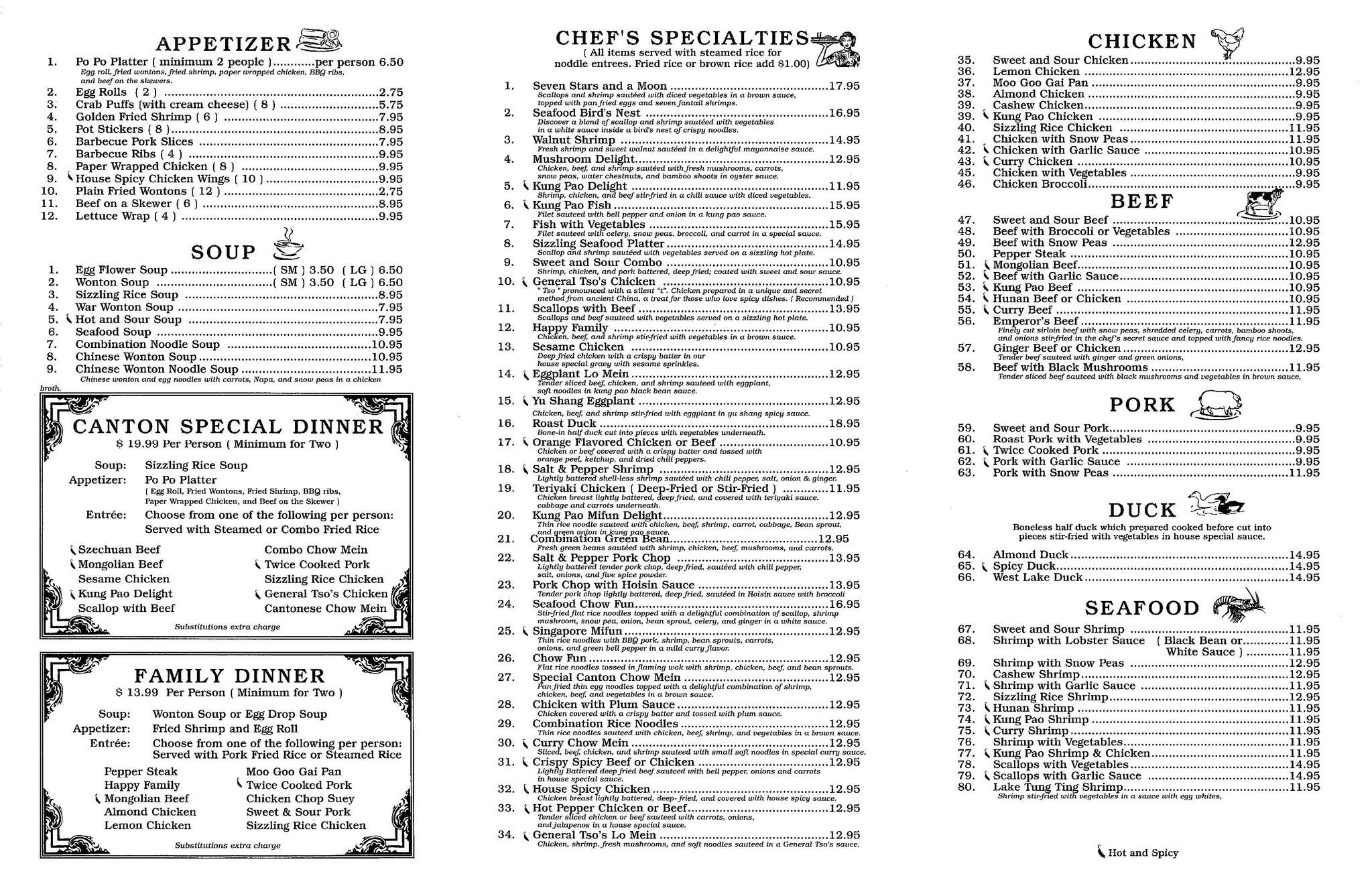 Menu at Canton Dragon restaurant, Prescott Valley, Pav Way