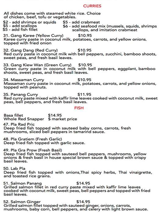 Menu at Bangkok at Beltline restaurant, Richardson, 100 S Central Expy #108
