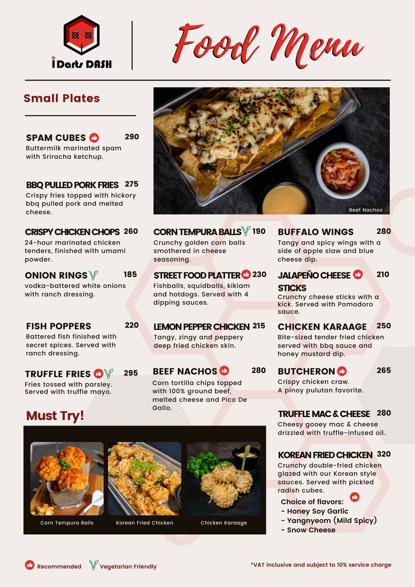Menu at i Darts DASH pub & bar, Taguig, 4/F