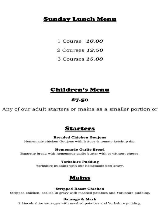 Menu at Harrisons Restaurant, Barton-upon-Humber