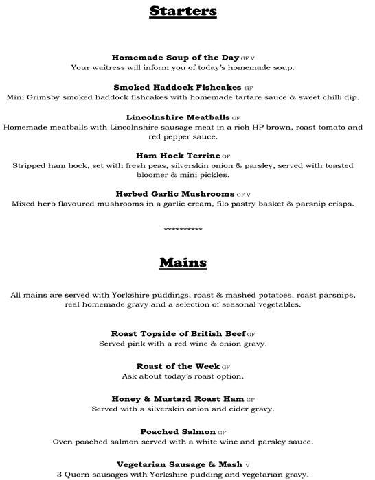 Menu at Harrisons Restaurant, Barton-upon-Humber