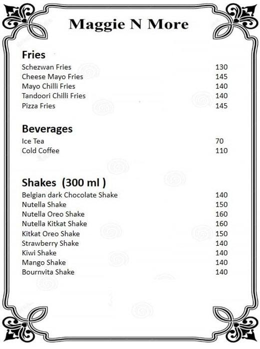 Menu of Maggie N More, Wakad, Pune
