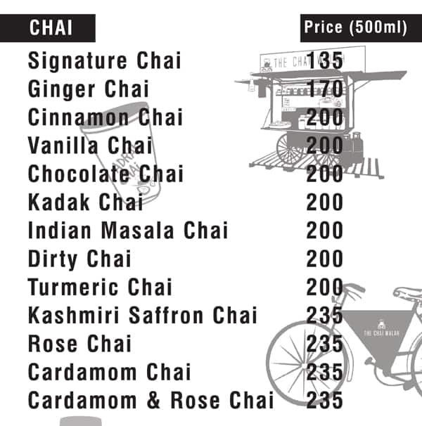 Menu of The Chai Walah, Kanakapura Road, Bangalore