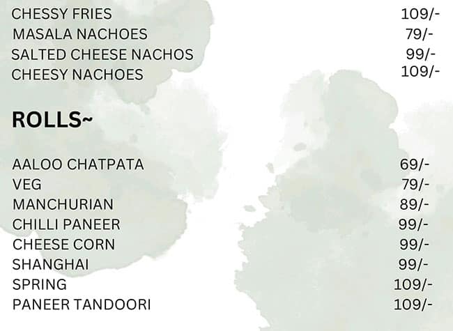 Menu of Cafe Royce, Pachpaoli, Nagpur