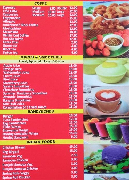 Carta de Bits & bites cafe (filipino food outlet), Dubai