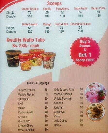 Kwality Wall's Happiness Station Menu - Zomato