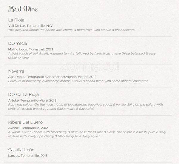 Menu At Las Tapas De Lola Pub And Bar Dublin