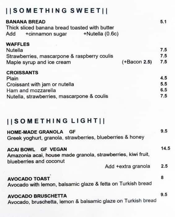 Menu at Badminton Brew cafe, Mount Gravatt East