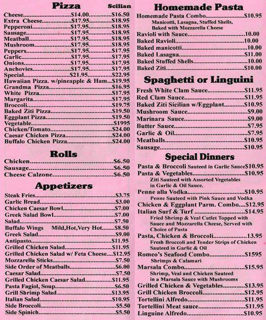 Romeo's Pizza Menu, Menu for Romeo's Pizza, Fresh Meadows, New York ...