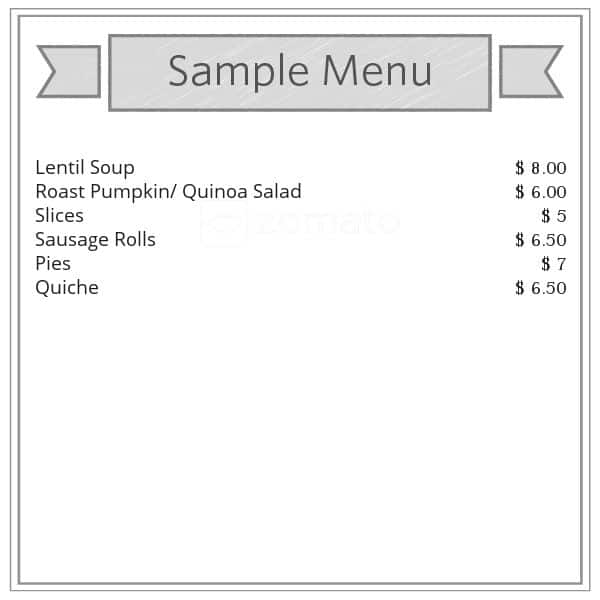 Menu at Briki cafe, Thornbury