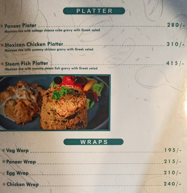 Menu at Journey, the Health Kitchen, Surat