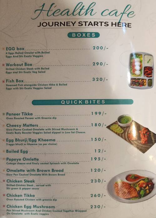 Menu at Journey, the Health Kitchen, Surat