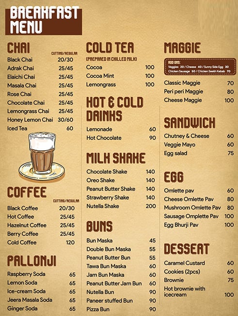 Menu of Cafe Bun Tea, Hiranandani Estate, Thane West, Thane