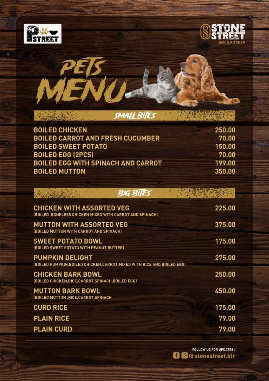 Menu of Stone Street By BHIVE, BTM, Bangalore