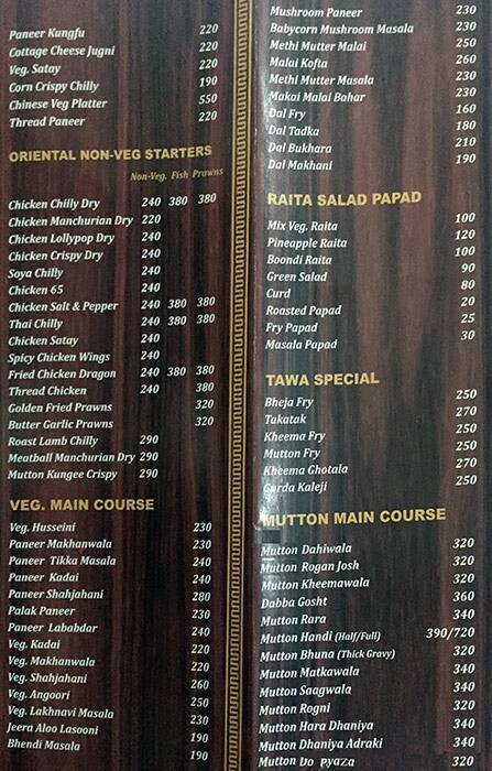 Menu at MUGHALS KITCHEN CAFE, Pune, Bramha Majestic Shop No. 52