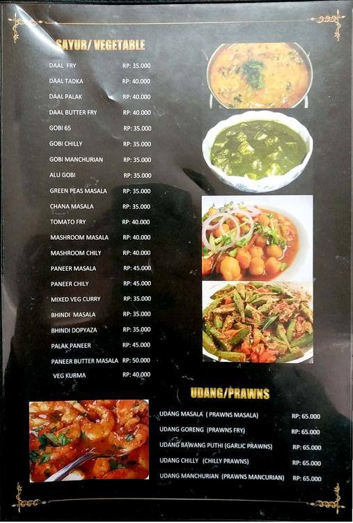 Menu at Martabak Har restaurant, Jakarta, Hayam Wuruk street no. 19