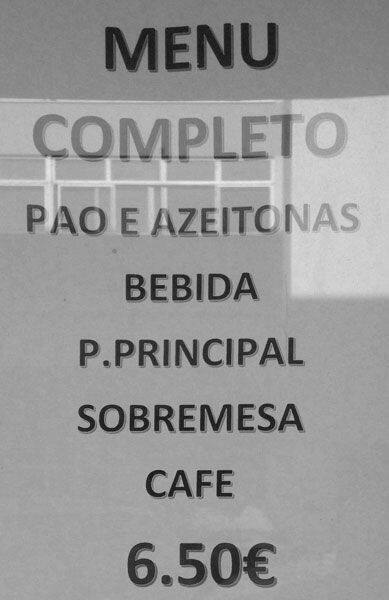 Menu em A Flauta restaurante, Prior Velho