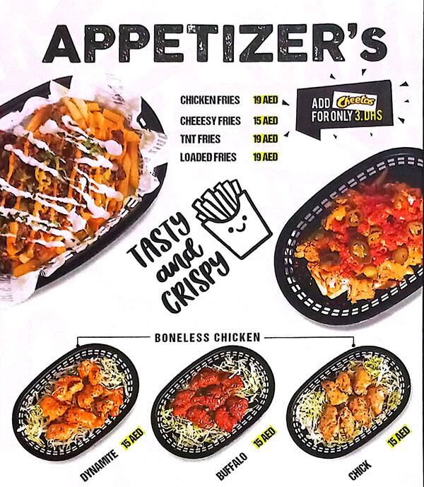 Menu of Lets Zinger, Al Jurf, Ajman