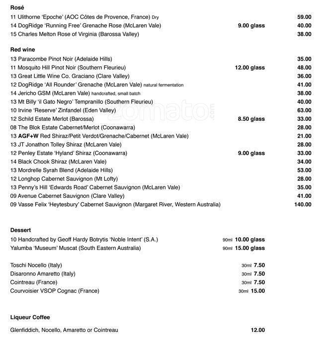 Menu at AGSA_eat cafe, Adelaide, North Terrace