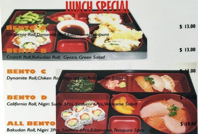 Menu at Sushi Ai restaurant, Winnipeg, 680 St Anne's Rd